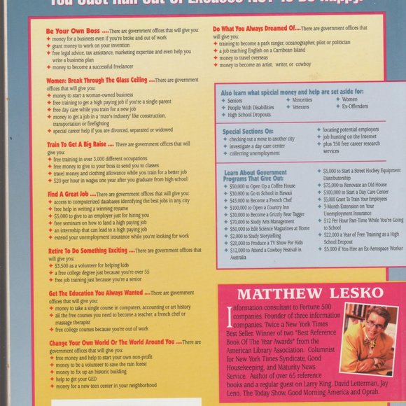 Media | Matthew Lesko Free Money To Change Your Life Book And Cassettes ...